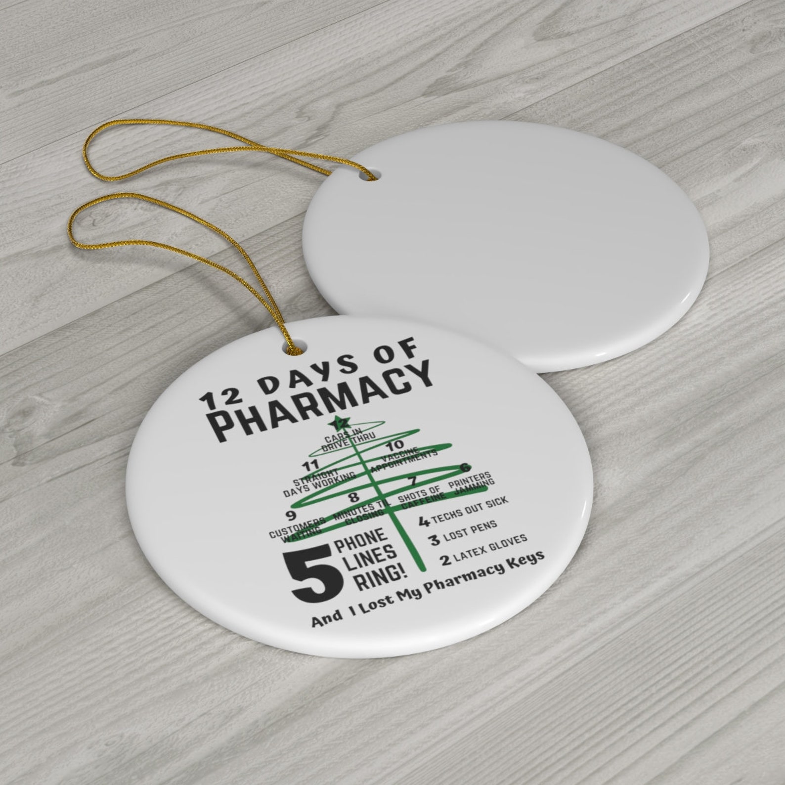 12 Days of Pharmacy Christmas Ornament Pharmacy Christmas - Etsy