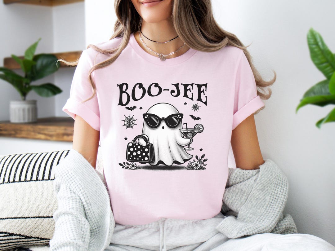 Boojee Ghost Shirt, Cute Boo-jee Pink Halloween Martini Tshirt ...