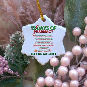 12 Days of Pharmacy Technician Christmas Ornament, Funny Pharmacist ...