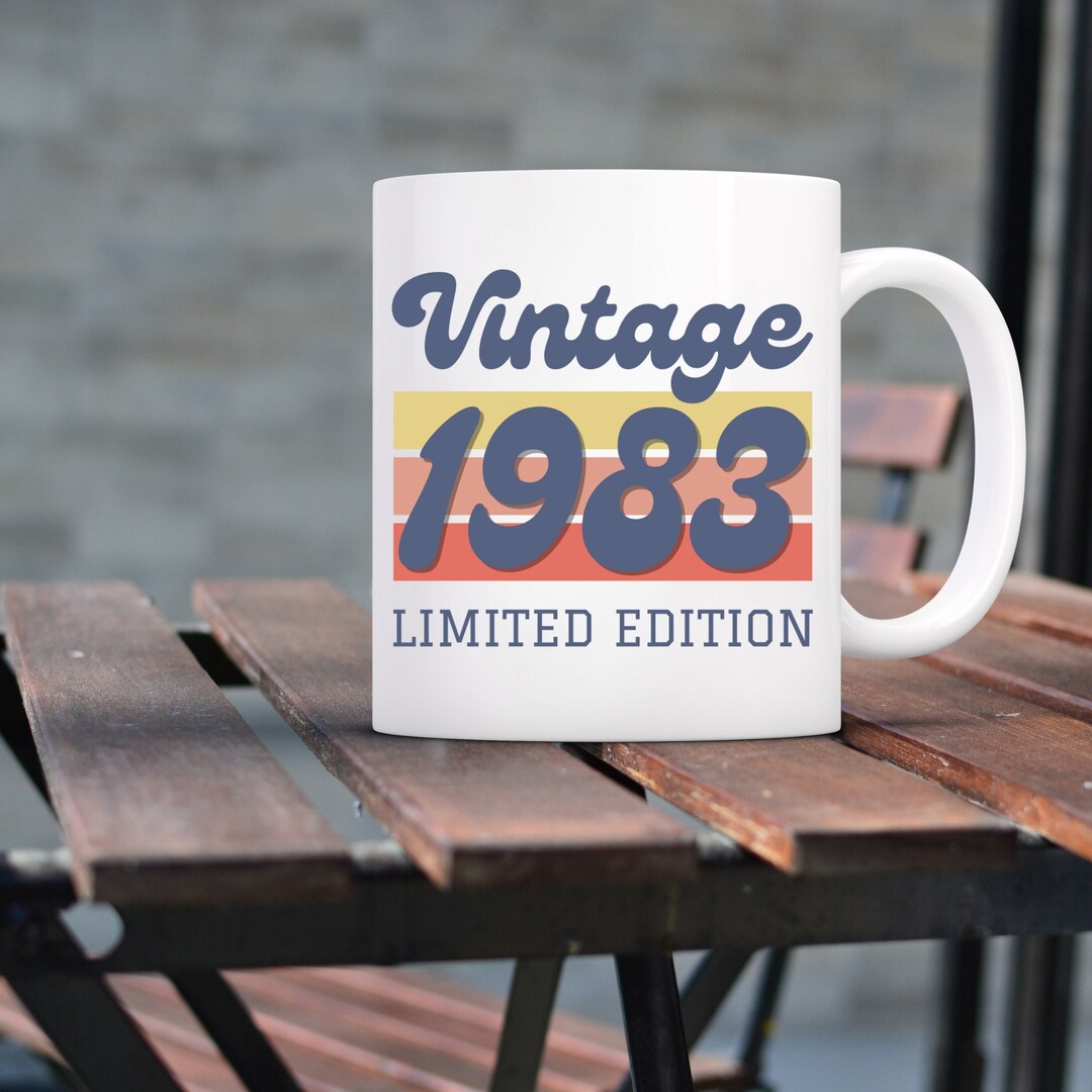 1983 40th Birthday Mugs, 1983 Gifts, Vintage 1983 Cup, 1983 Mug. 1983 Birthday Cup, Retro 1983 ...