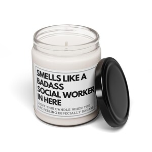 MSW Social Worker Gift, Smells Like A Badass Candle, Funny Social ...