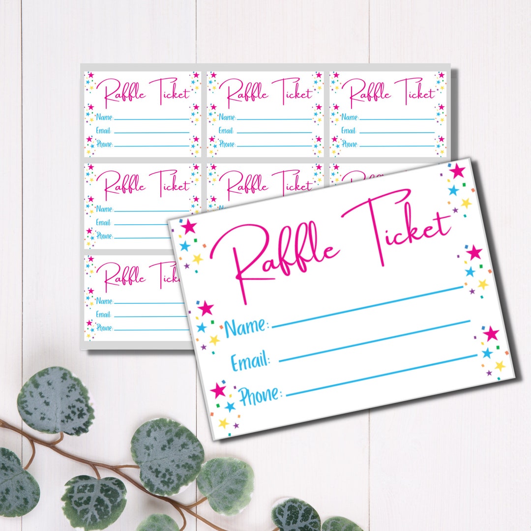Raffle Ticket Template for Raffle Tickets Printable Raffle Ticket ...
