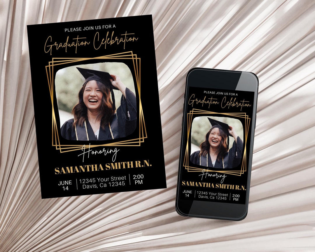 Nurse Graduation Invitation Digital Download, RN Nursing School Grad ...
