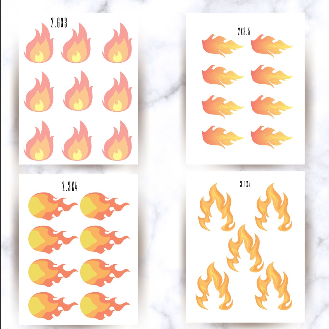 Royal Icing Transfer, Royal Icing Template, Fire, Flames, Printable ...