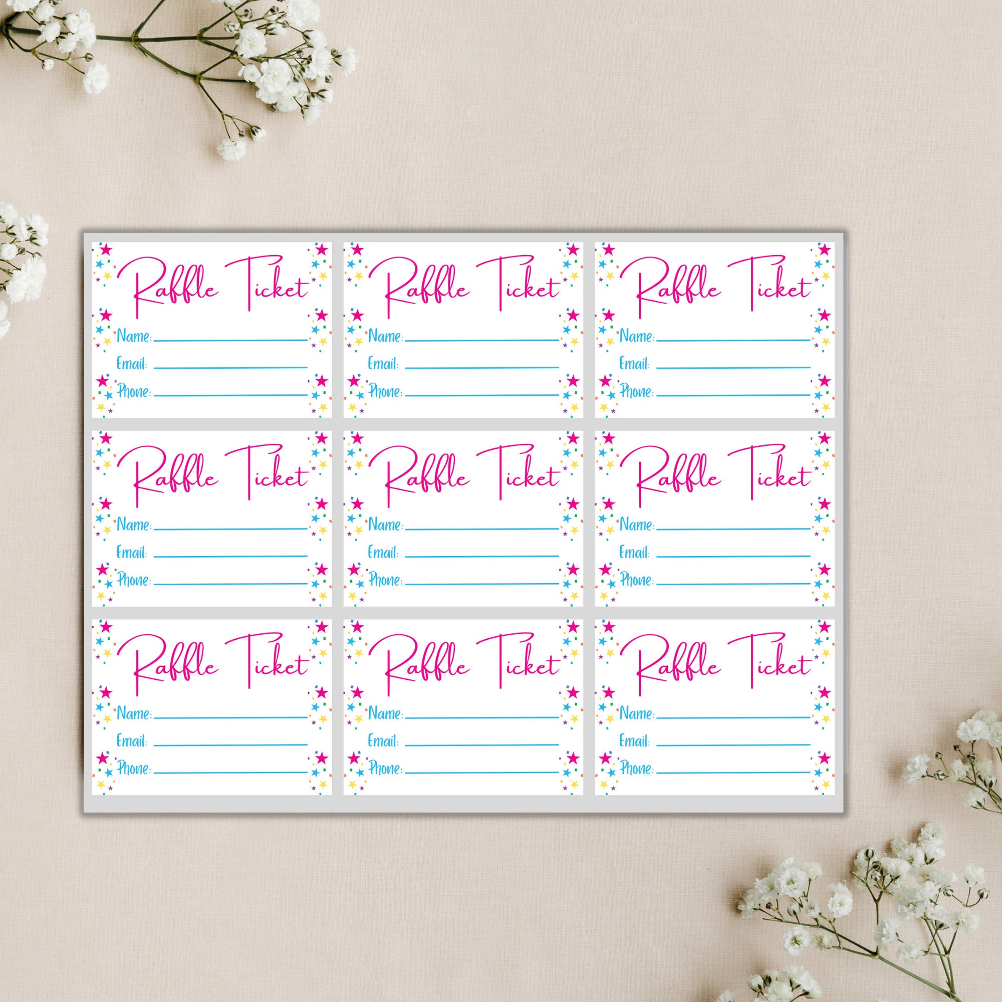 Raffle Ticket Template for Raffle Tickets Printable Raffle Ticket ...