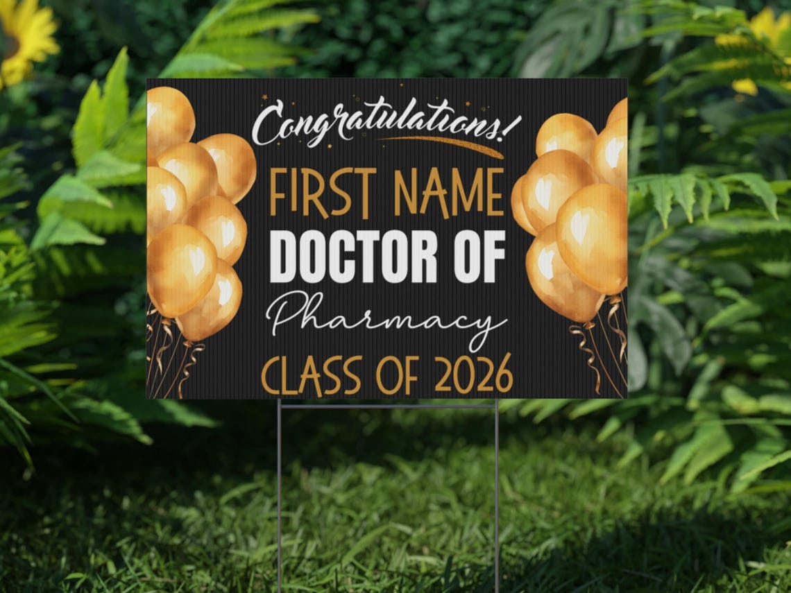 Personalized Pharmacist Graduation Yard Sign, Pharmd Grad Banner ...