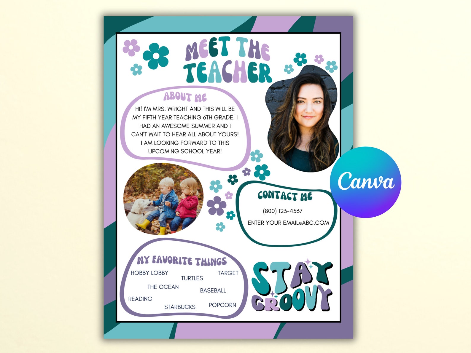 Editable Meet the Teacher Newsletter, Groovy Printable Back to School ...