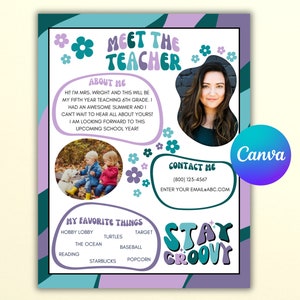 Editable Meet the Teacher Newsletter, Groovy Printable Back to School ...