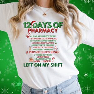 12 Days of Pharmacy Christmas Sweatshirt, Pharmacy Technician Sweater ...