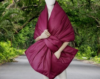 Black Cape Around Shoulders Wrap With 2 Pockets 20x80 In. Woman's Large ...