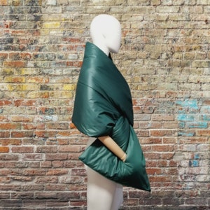 Cape Around Shoulders Wrap. Woman's Large Scarf Puffer 20x80in With 2 ...