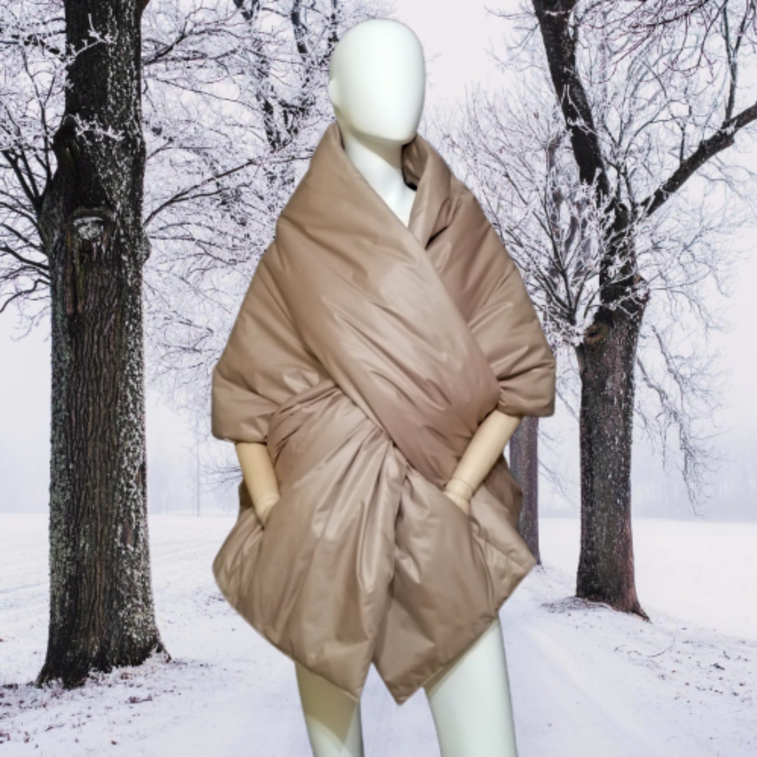 Cape Around Shoulders Wrap With 2 Pockets 20x80 In. Quilted Blanket ...