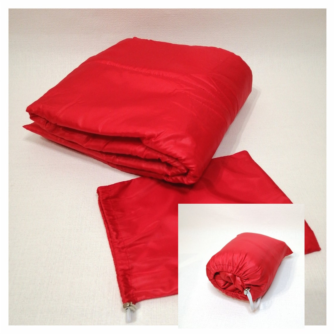 Red Warm Puffer Scarf. Quilted Puffy Shawl. Winter Puffer Scarf ...