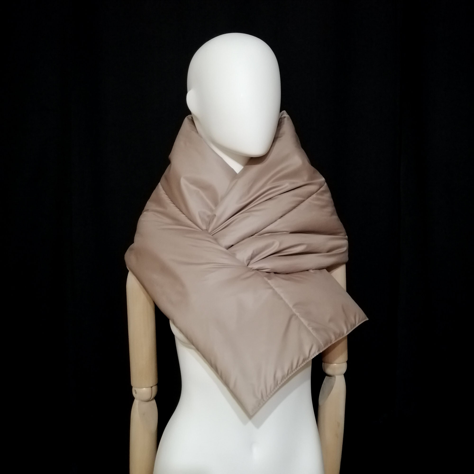 Scarf Puffer. Down Loop Scarf. Puffy Shawl. Winter Puffy Scarf. Soft ...