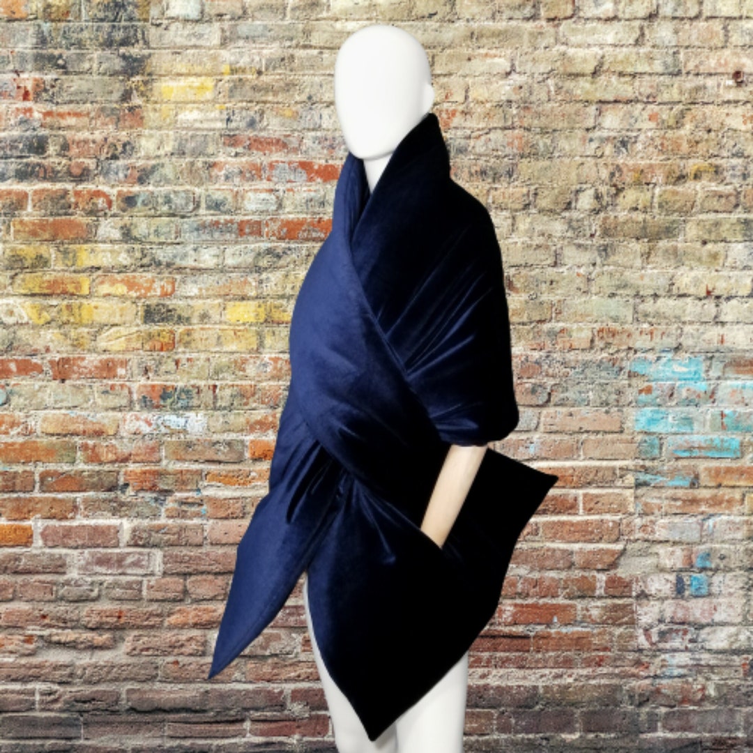 Large Scarf Puffer in Elegant Velvet 20x80 Inch. Cape Around Shoulders ...