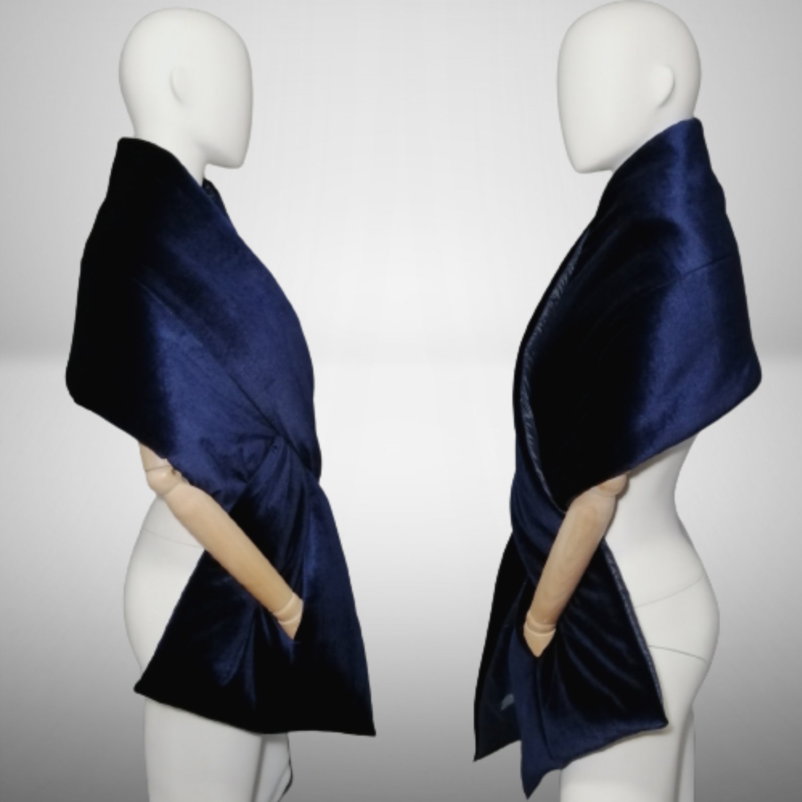 Two-faced Cape Around Shoulders Wrap With 2 Pockets on Both Sides ...