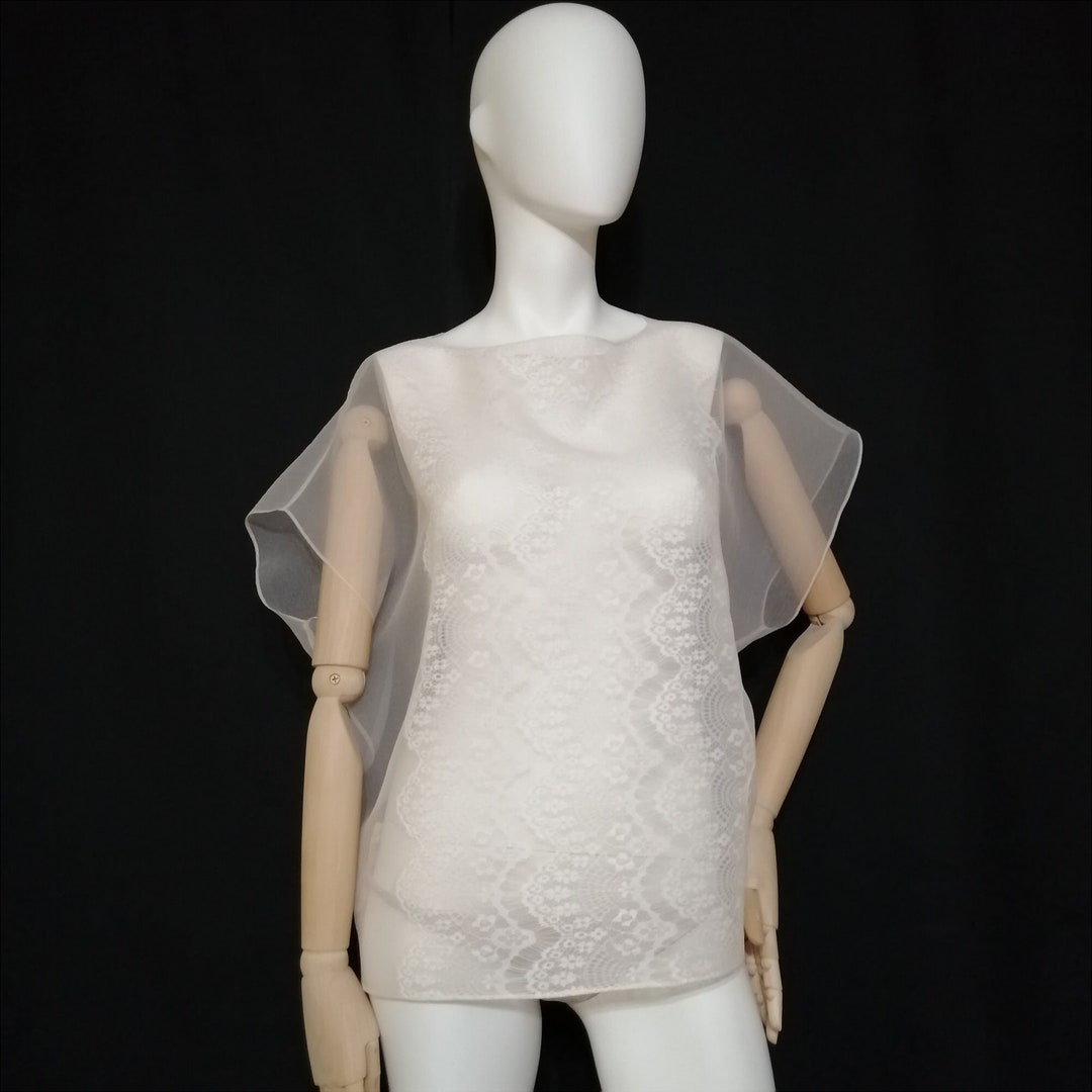 Elegant Limpid Dress/woman Organza Blouse/transparent Shirt/sheer ...