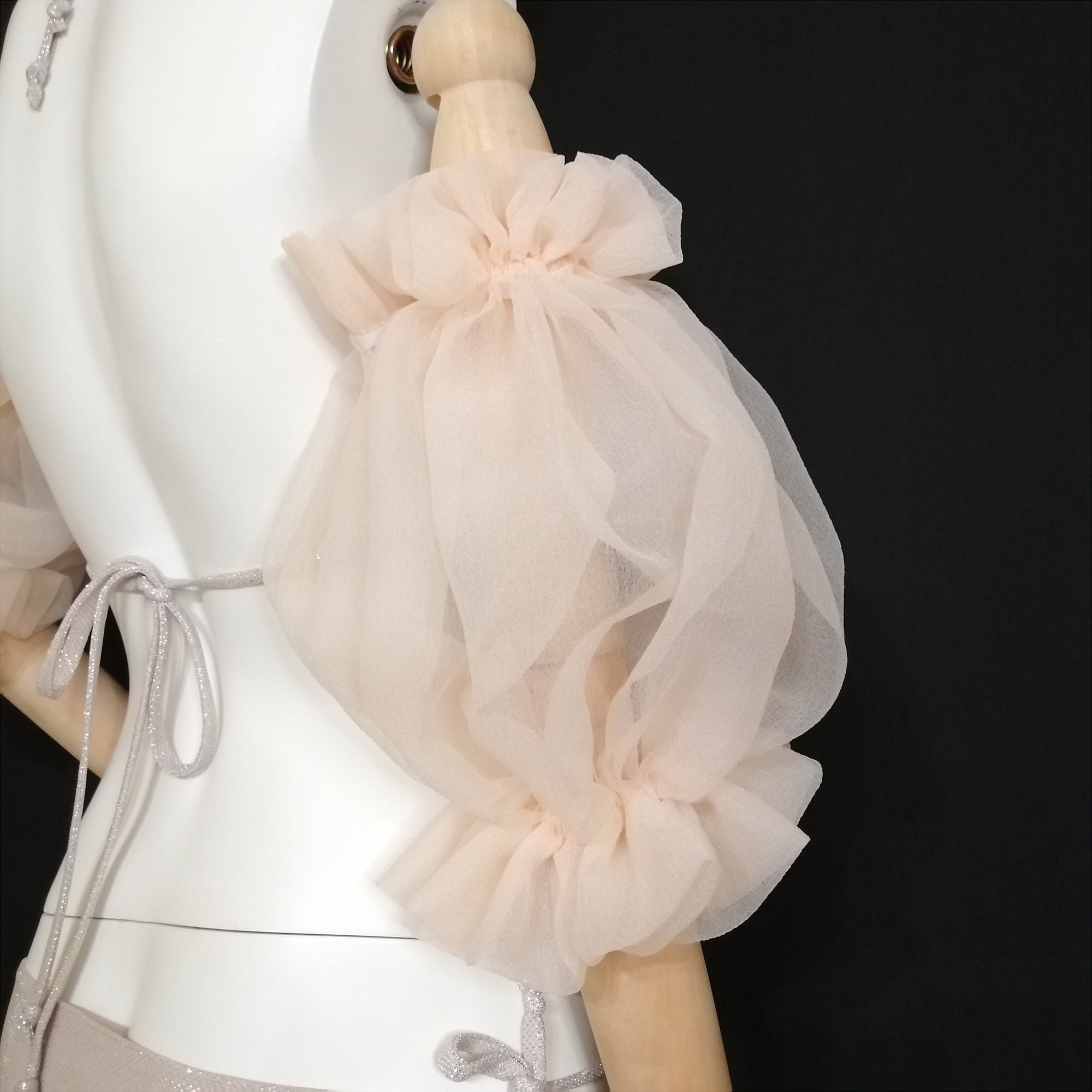 Ruffle Sheer Removable Sleeves From Crinkled Organza. Tulle - Etsy