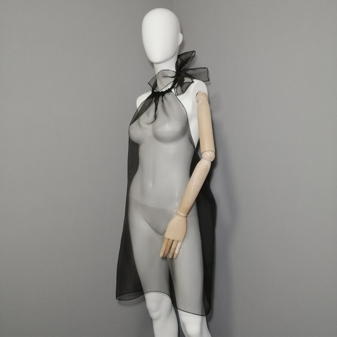 Overlay Transparent Sundress From Wrinkled Organza. Gothic Clothing ...