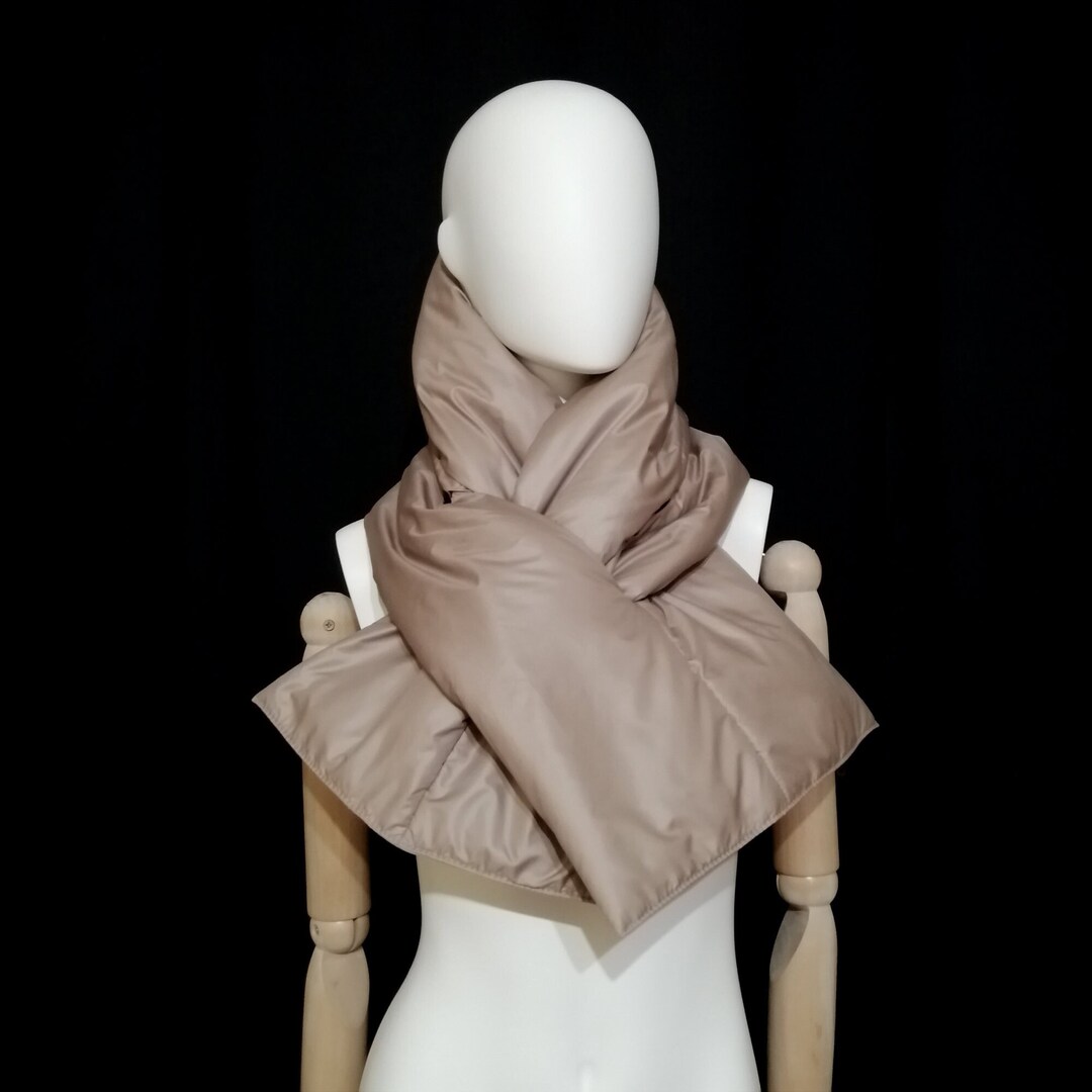 Scarf Puffer. Down Loop Scarf. Puffy Shawl. Winter Puffy Scarf. Soft ...