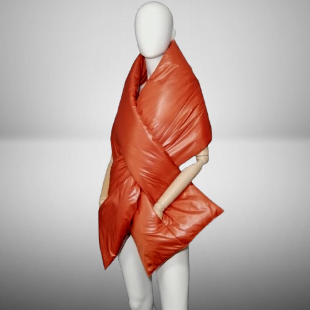 Long Wide Scarf Puffer With 2 Pockets 14x80 Inch. Cape Around Shoulders ...