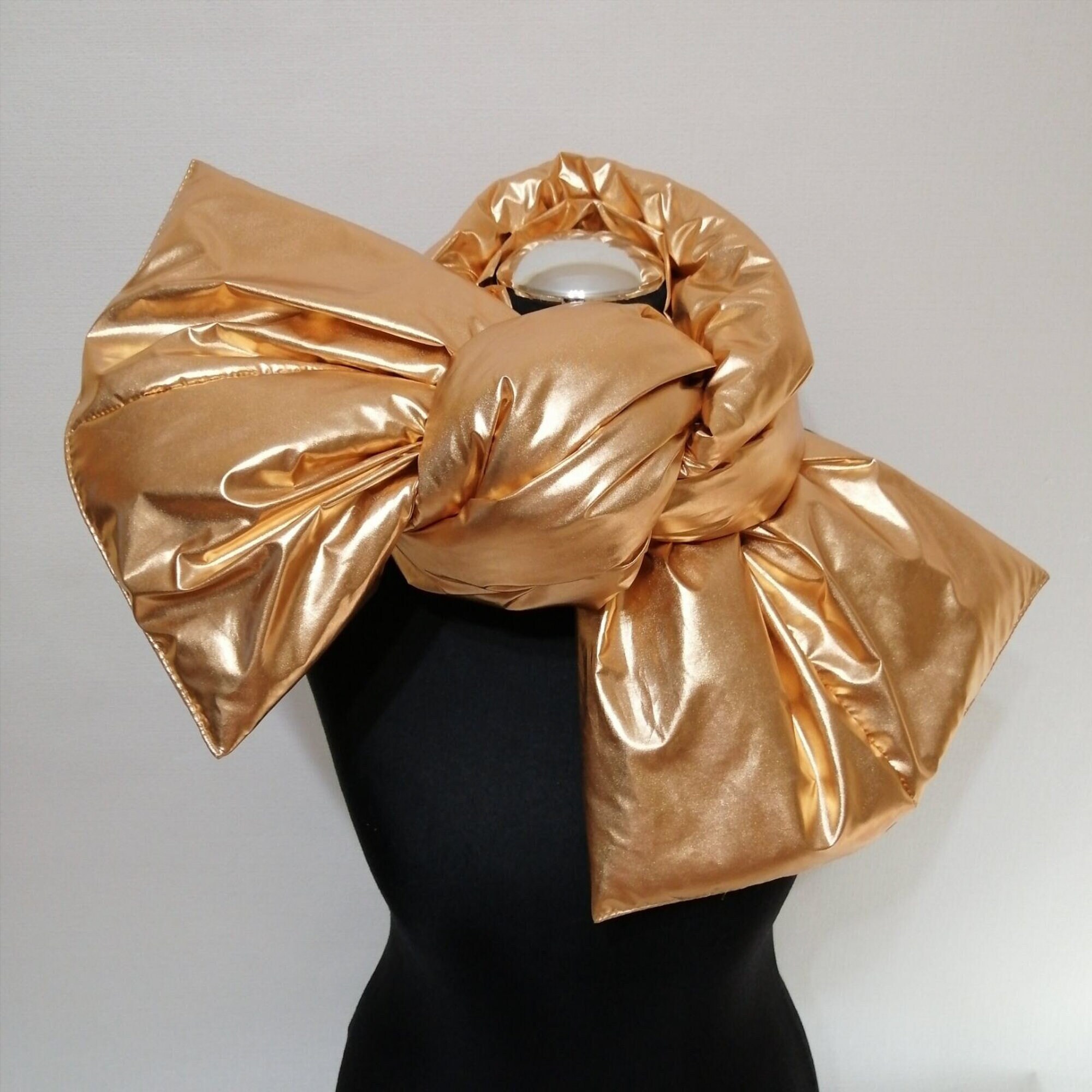 Gold Metallic Color Quilted Puffer Scarf. Warm Puffer Scarf. - Etsy