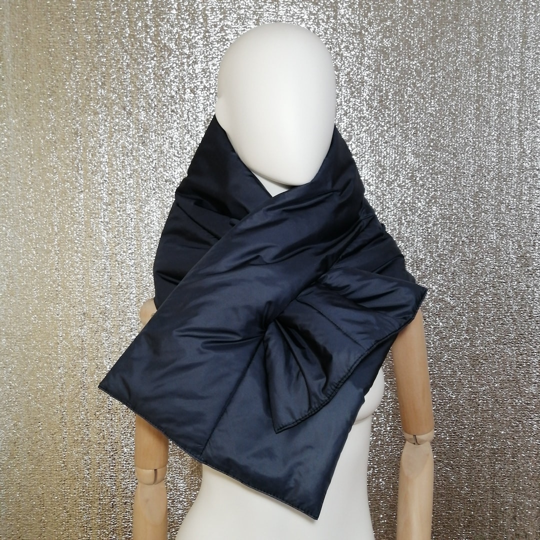 Warm scarf puffer. Winter down scarf. Quilted wrap scarf. Puffy ...