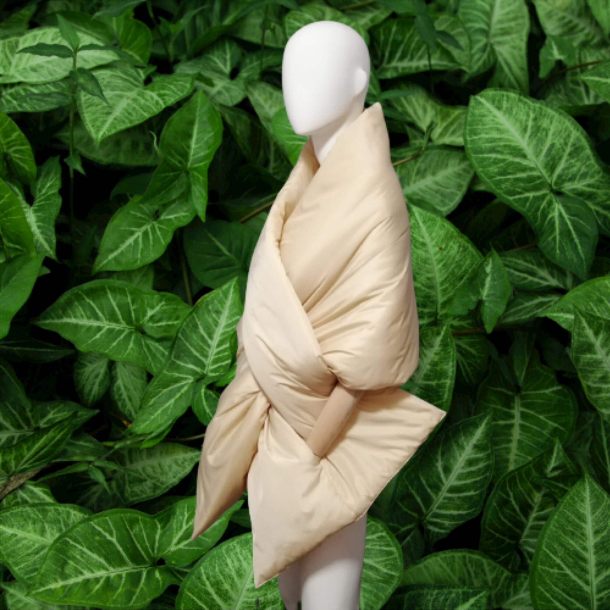 Cape Around Shoulders Wrap With 2 Pockets. Woman's Large Scarf Puffer ...