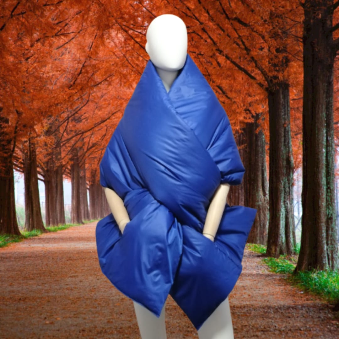 Long Wide Scarf Puffer With 2 Pockets 20x80 In. Cape Around Shoulders ...