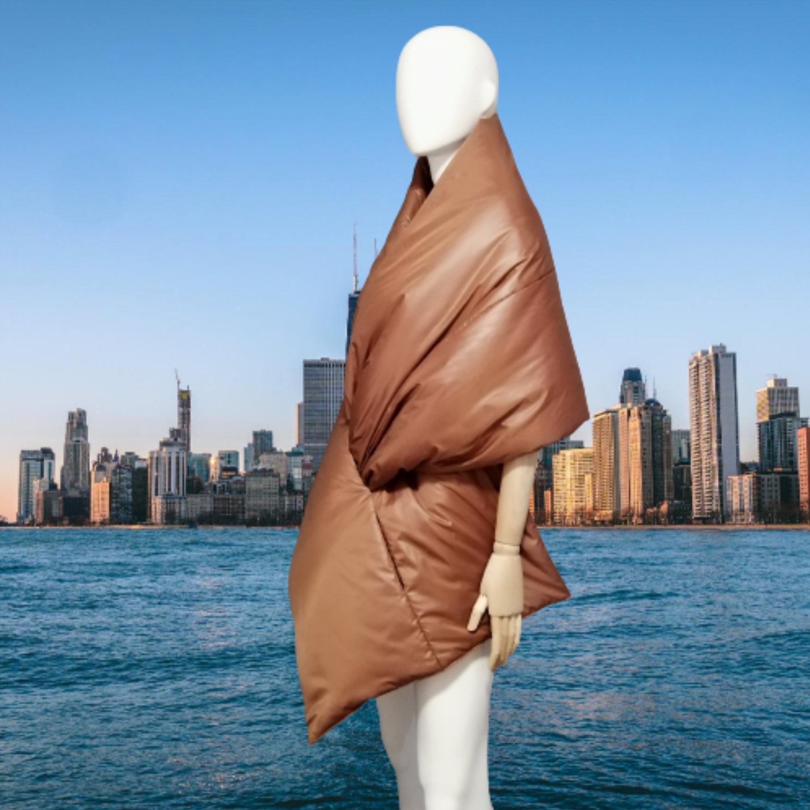 Large Scarf Puffer With 2 Pockets 20x80 Inch. Cape Around Shoulders ...