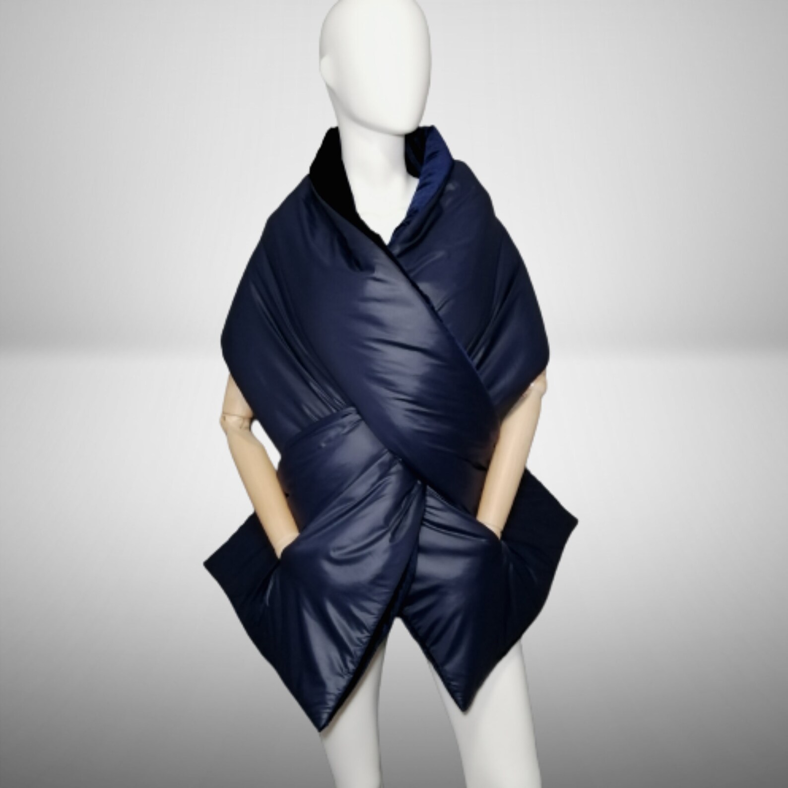Two-faced Cape Around Shoulders Wrap With 2 Pockets on Both Sides ...