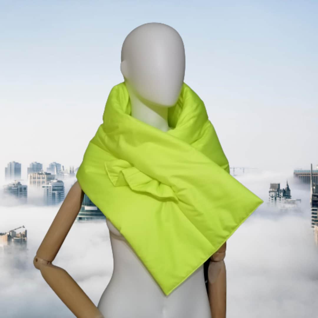 Neon Puffer Scarf. Puffy Quilted Scarf. Winter Puffer Scarf. Waterproof ...