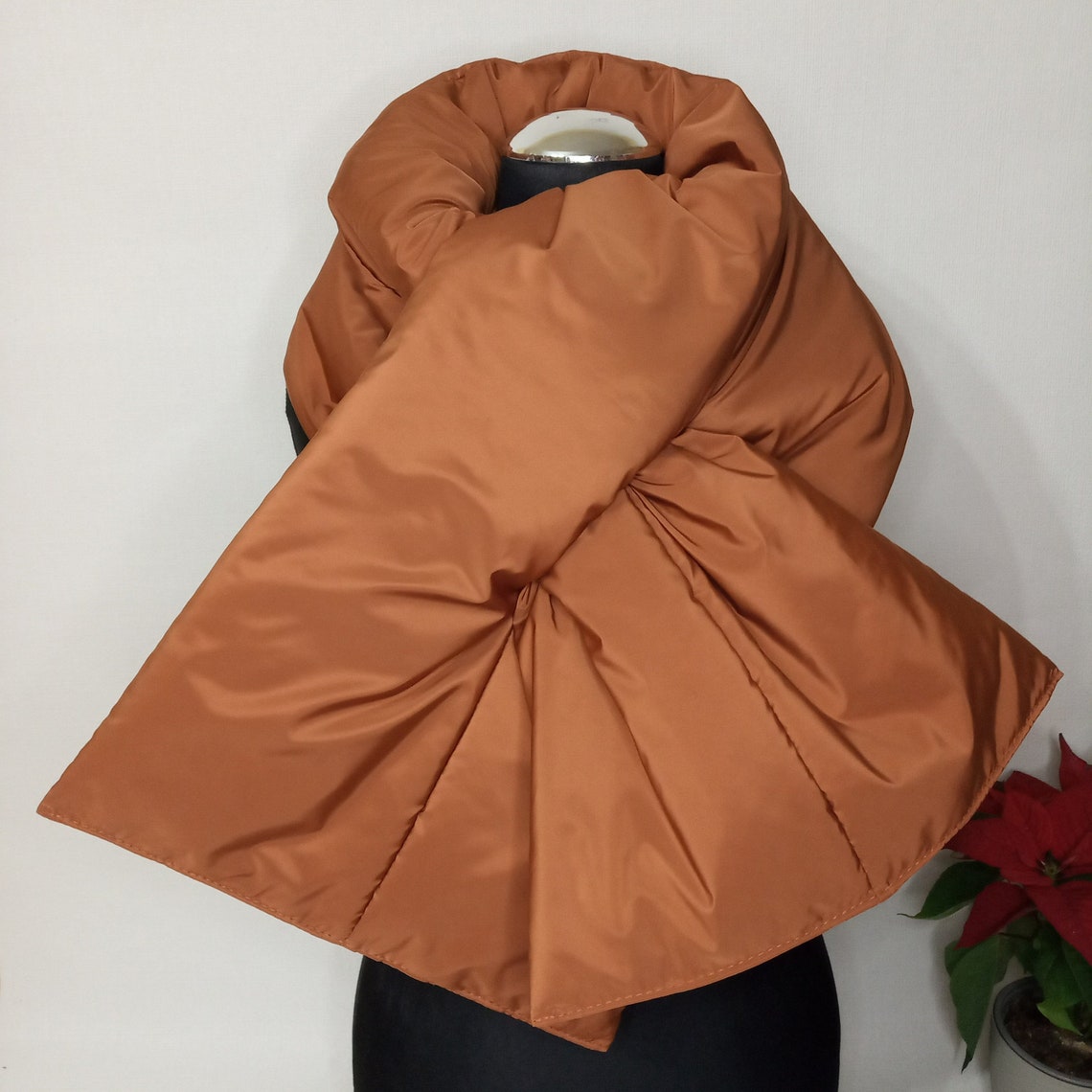 Warm puffer scarf . Winter puffy scarves. Nylon down scarf. | Etsy