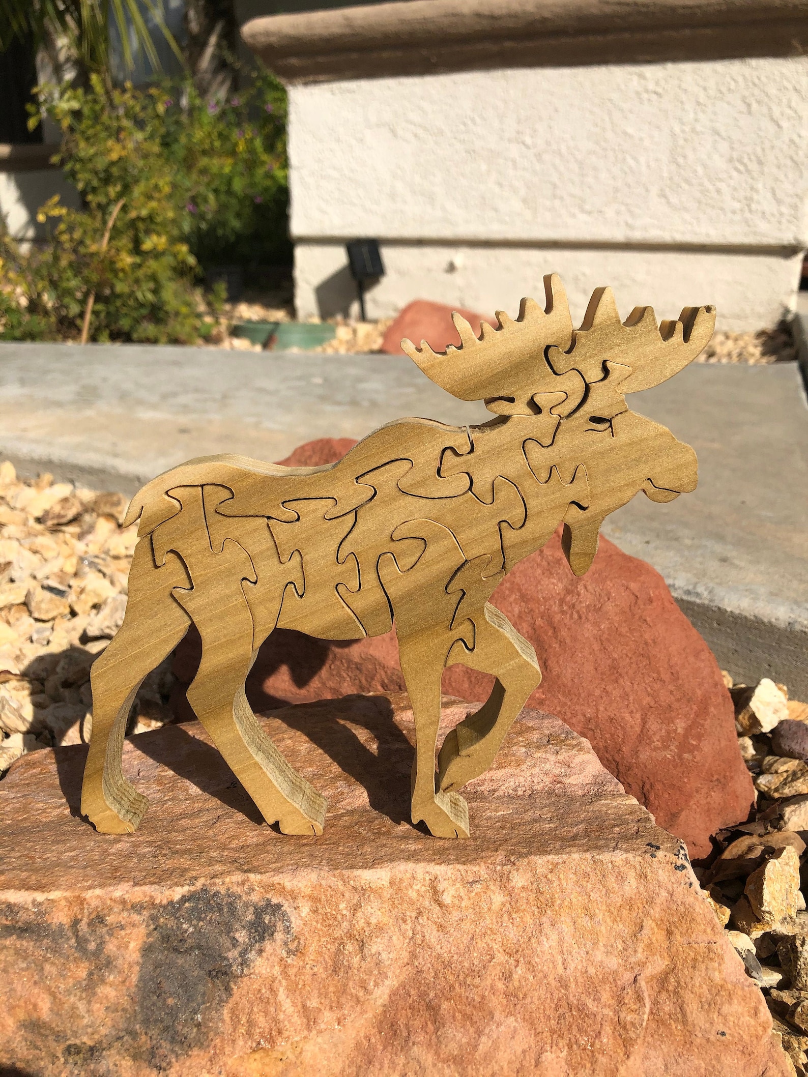 Wooden Moose Puzzle 3D and Decoration Christmas - Etsy