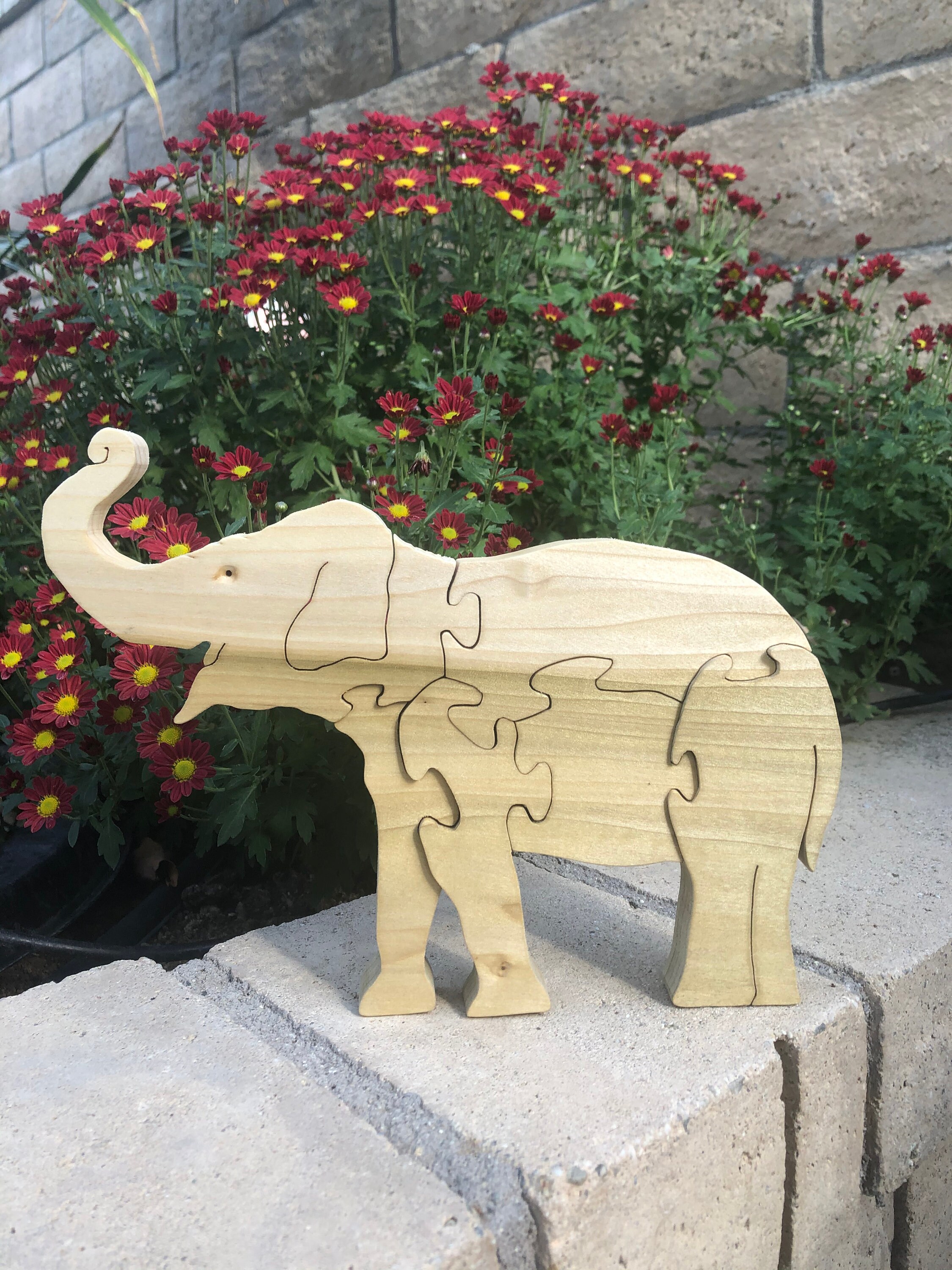 Wooden Elephant Puzzle 3D Decoration Christmas - Etsy