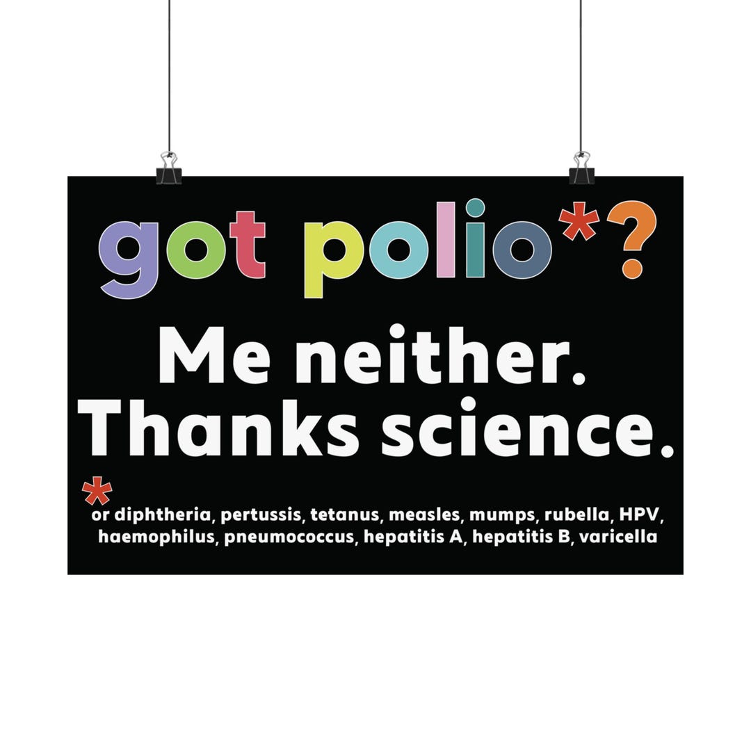 Pro Vaccine Poster, Got Polio Wall Decor, Epidemiologist Gift, Public ...