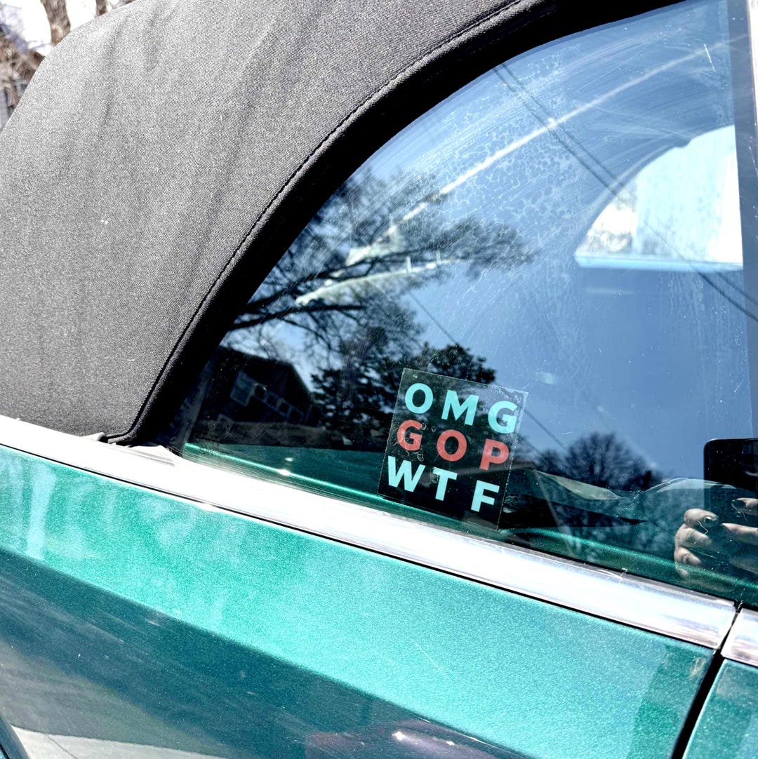 Anti Republican Window Cling, Anti Trump Interior Window Sticker ...