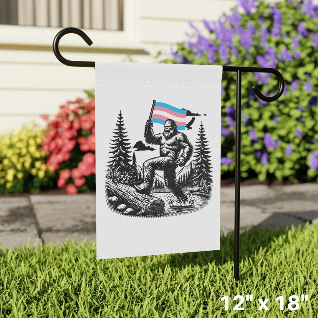 Trans Pride Bigfoot Garden Flags, LGBTQ Decor, Sasquatch Signs, LGBT ...
