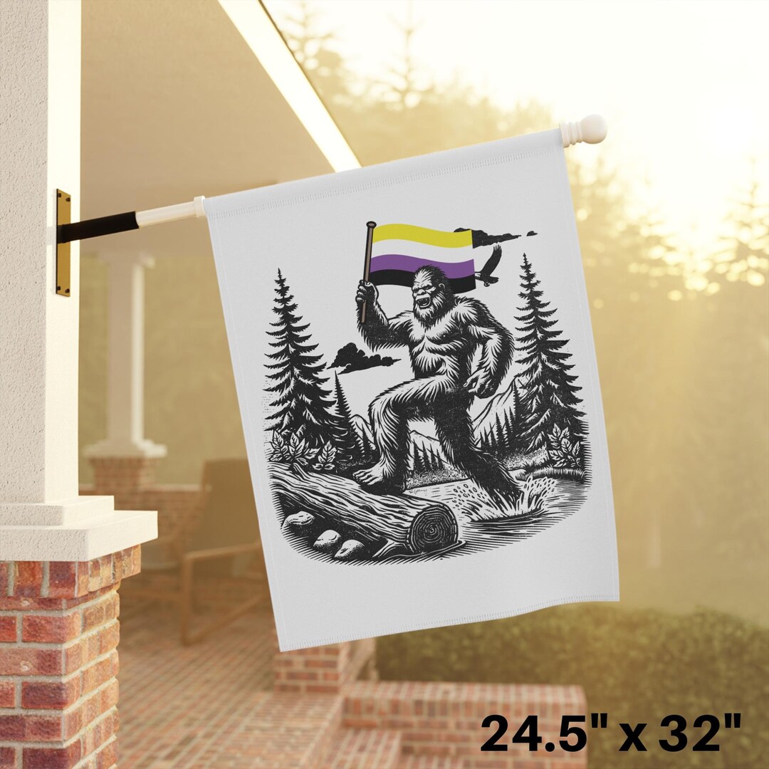 Non Binary Bigfoot Garden Flags, LGBTQ Decor, Sasquatch Signs, LGBT ...