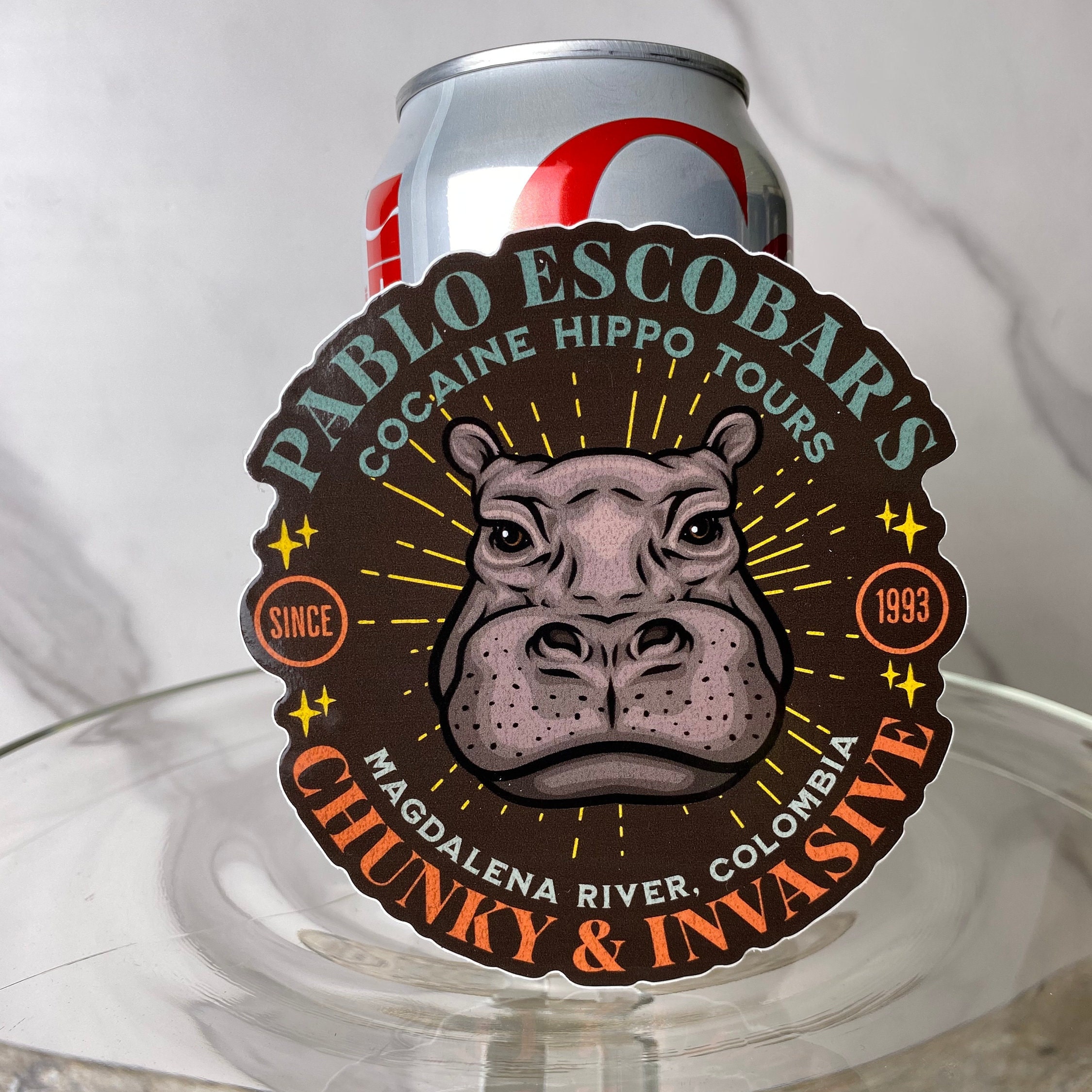 Weird Stickers Pop Culture Sticker Cocaine Hippos Pablo - Etsy
