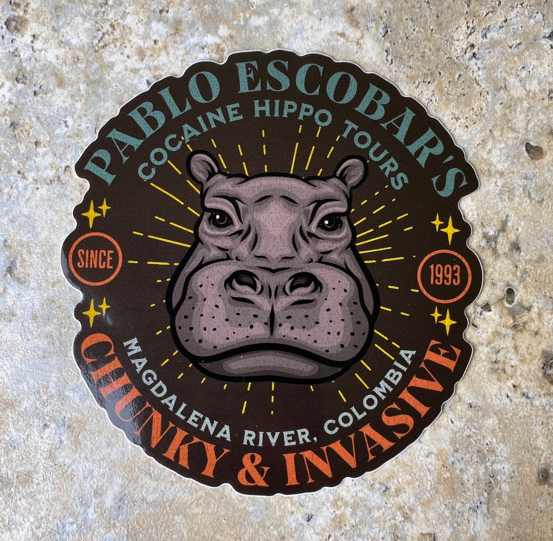 Weird Stickers, Pop Culture Sticker, Cocaine Hippos, Pablo Escobar ...