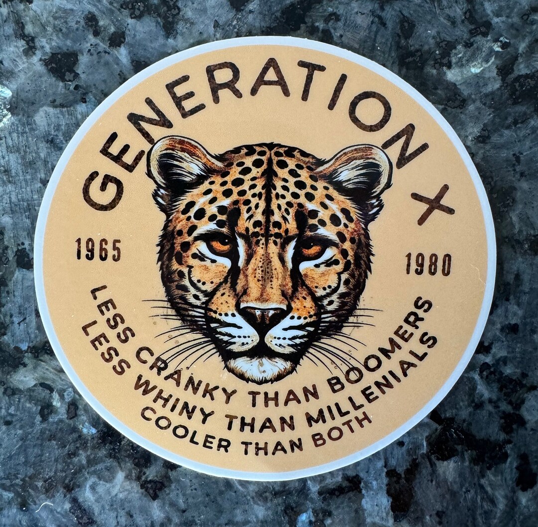 Generation X Sticker, Gen X Decal, Gen X Gifts, Funny 70s Sticker, 80s ...