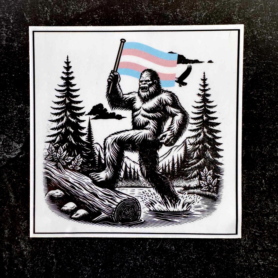 Trans Rights Sticker, Trans Pride Bigfoot Decal, Transgender Pride Car ...