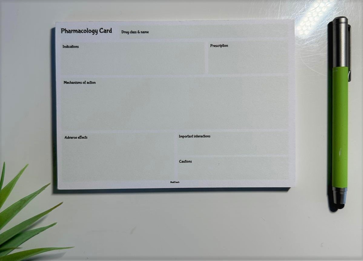 Pharmacology/drug Flashcard Notepad Medicine/physician - Etsy UK