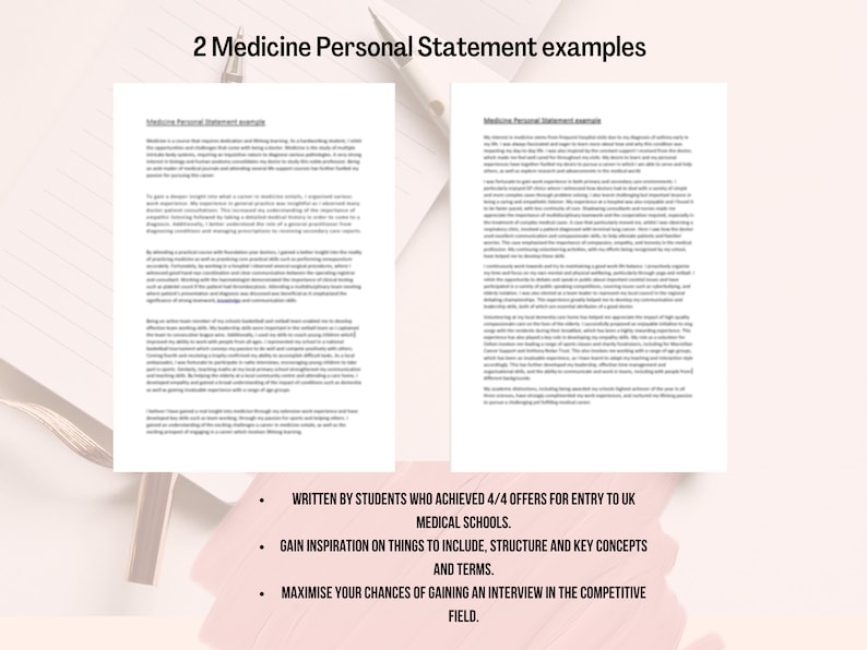 Personal Statement E-book Guide + 3 Example Statements Medicine ...