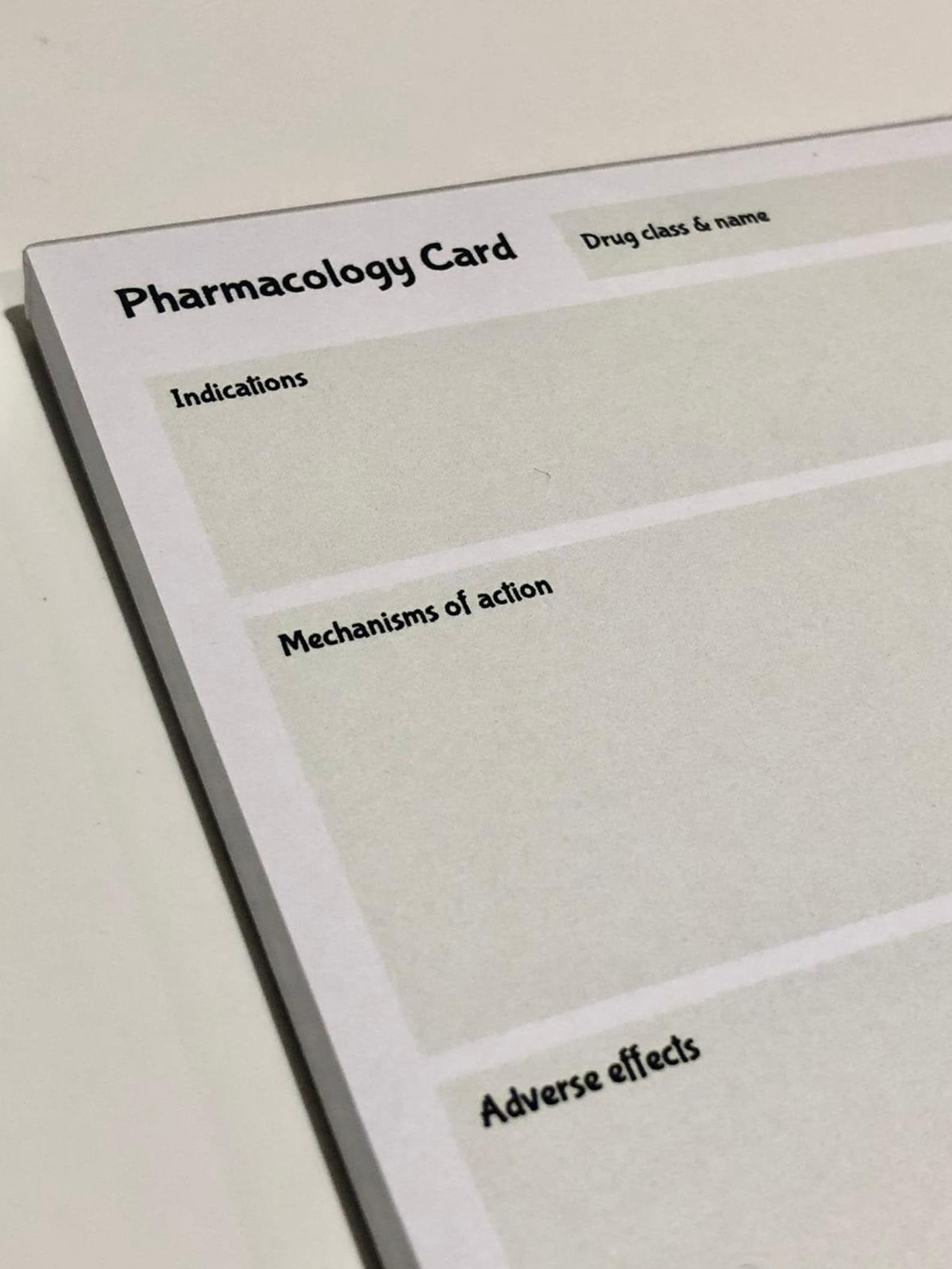 Pharmacology/drug Flashcard Notepad Medicine/physician - Etsy UK