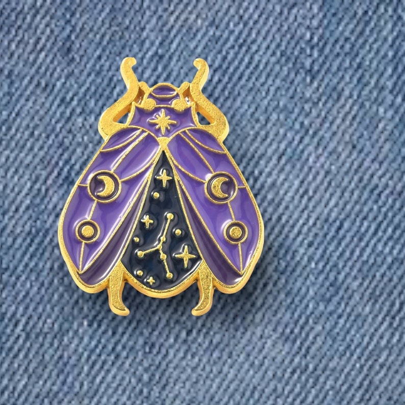 Celestial Beetle or Butterfly Enamel Pin Moon Stars Bugs Witch - Etsy