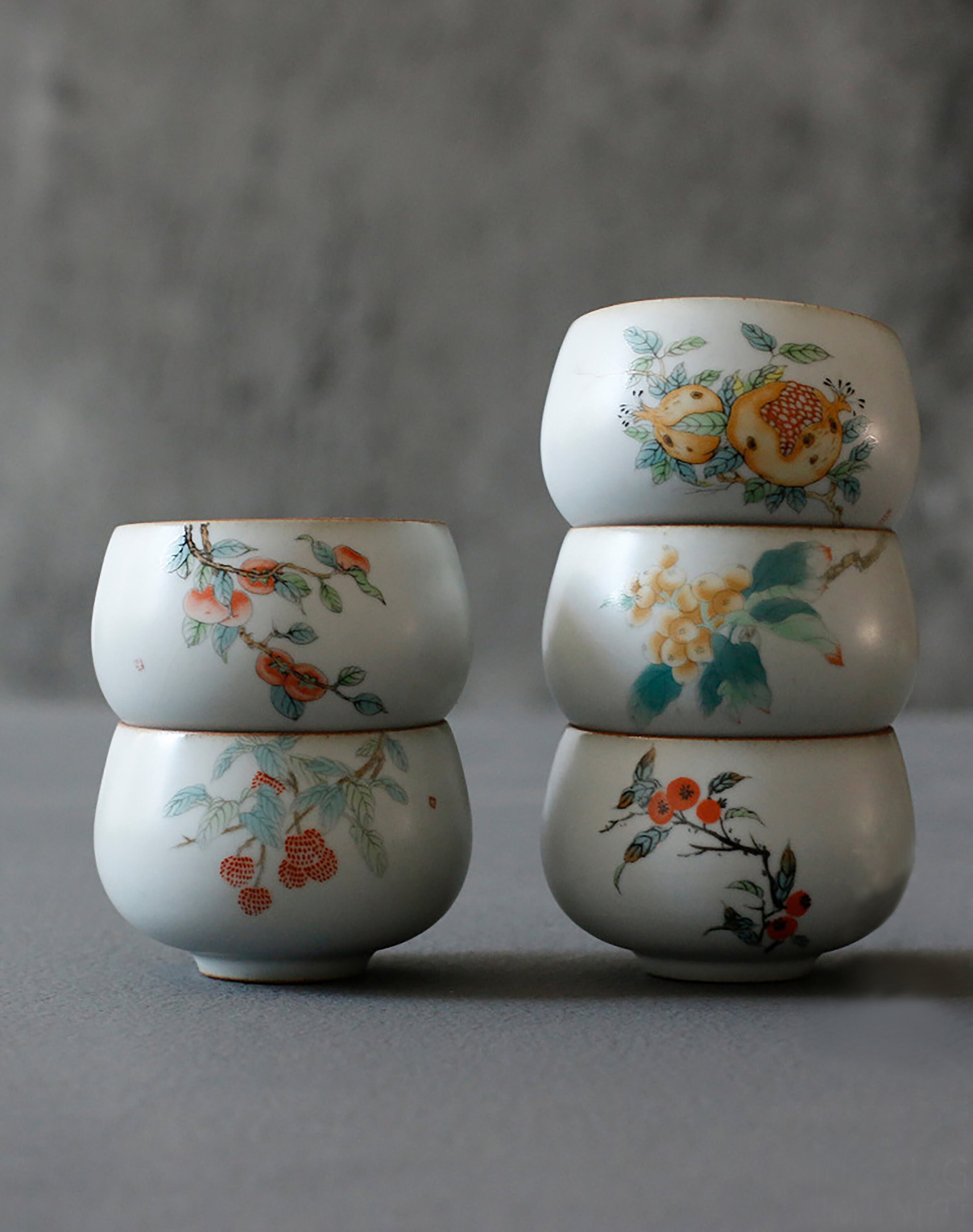 Handmade RUYAO Porcelain Teacup Value Set 5 Cups - Etsy Canada