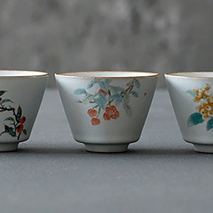Handmade RUYAO Porcelain Teacup Value Set 5 Cups - Etsy
