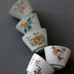 Handmade RUYAO Porcelain Teacup Value Set 5 Cups - Etsy